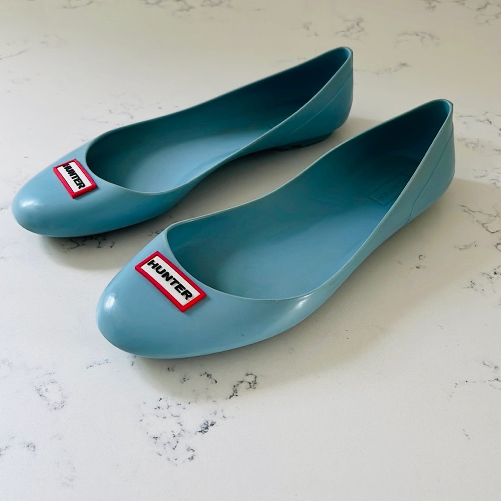 Hunter Romilly Light Blue Rubber Ballerina Flats - Gem